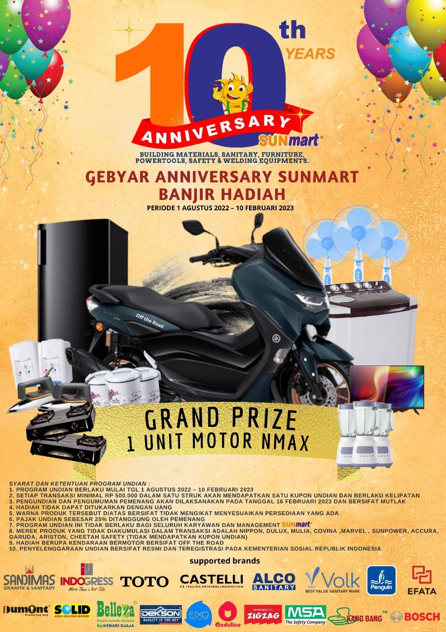 SYARAT DAN KETENTUAN SUNMART 10TH ANNIVERSARY 2023 UNDIAN - SUNmart